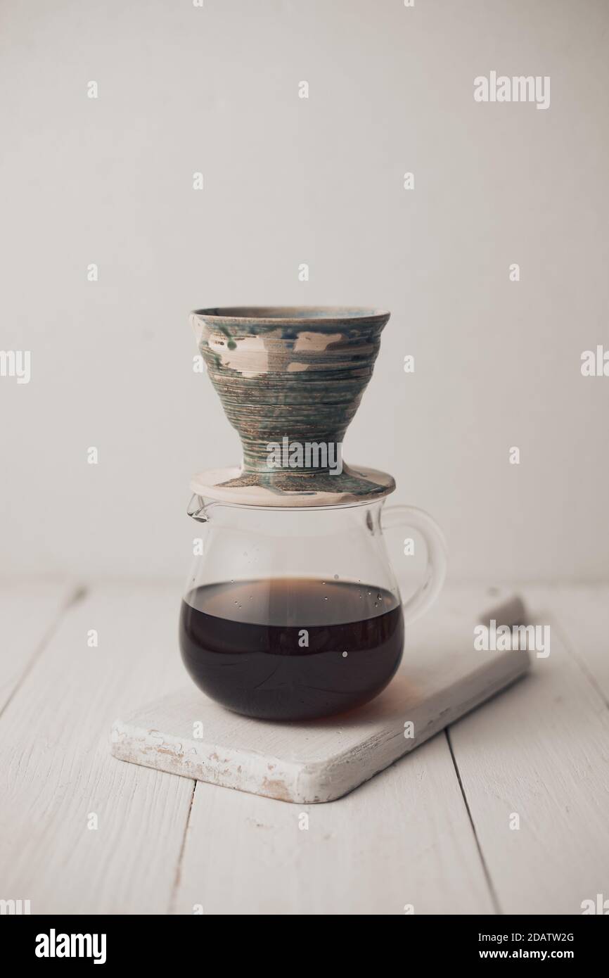 Dripper and drip server are the equipment of dripping coffee Stock ...