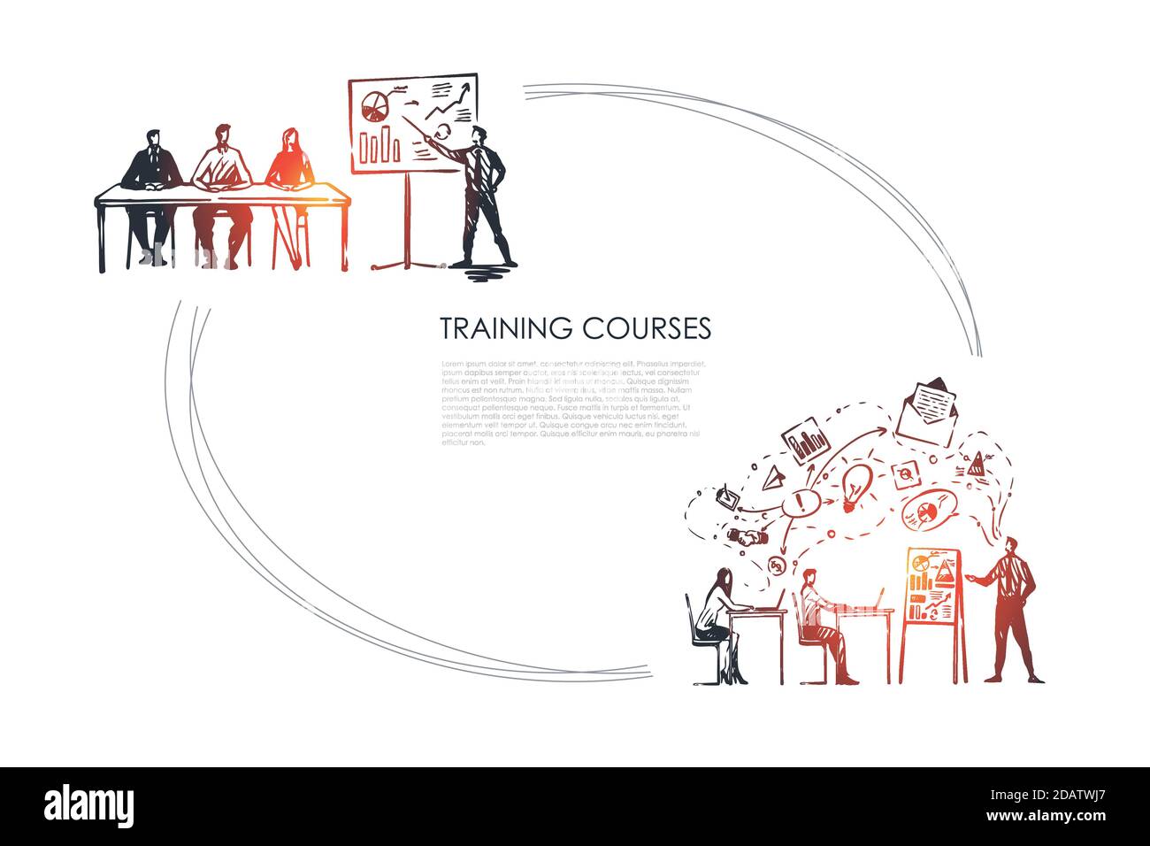 Training courses - students listening to presentation and sitting in ...