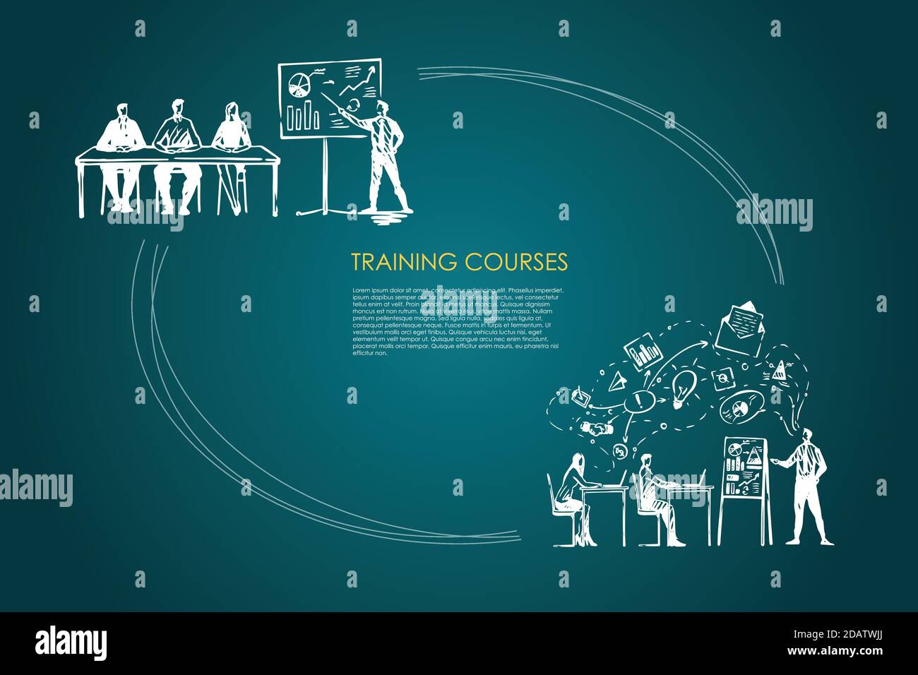 Training courses - students listening to presentation and sitting in ...