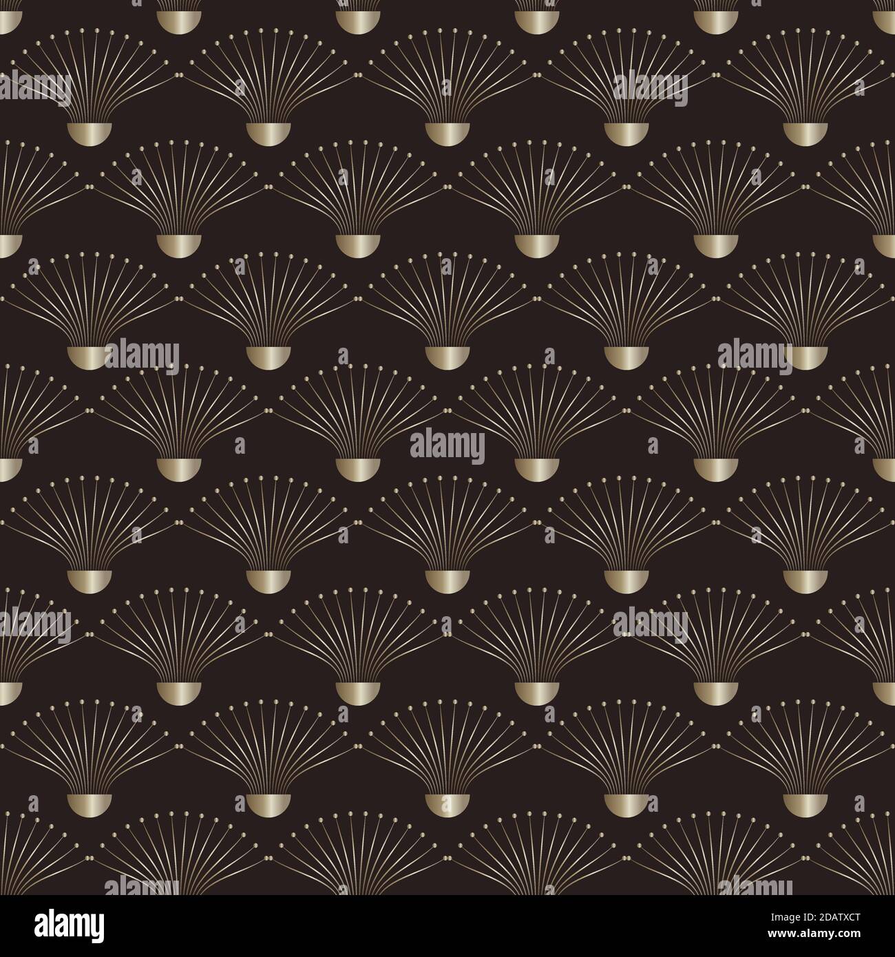 Seamless floral pattern with modern elements. Elegant 1920s style ...