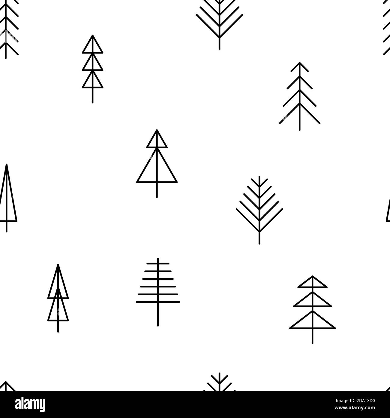 Seamless abstract pattern with unique line trees Stock Vector Image ...