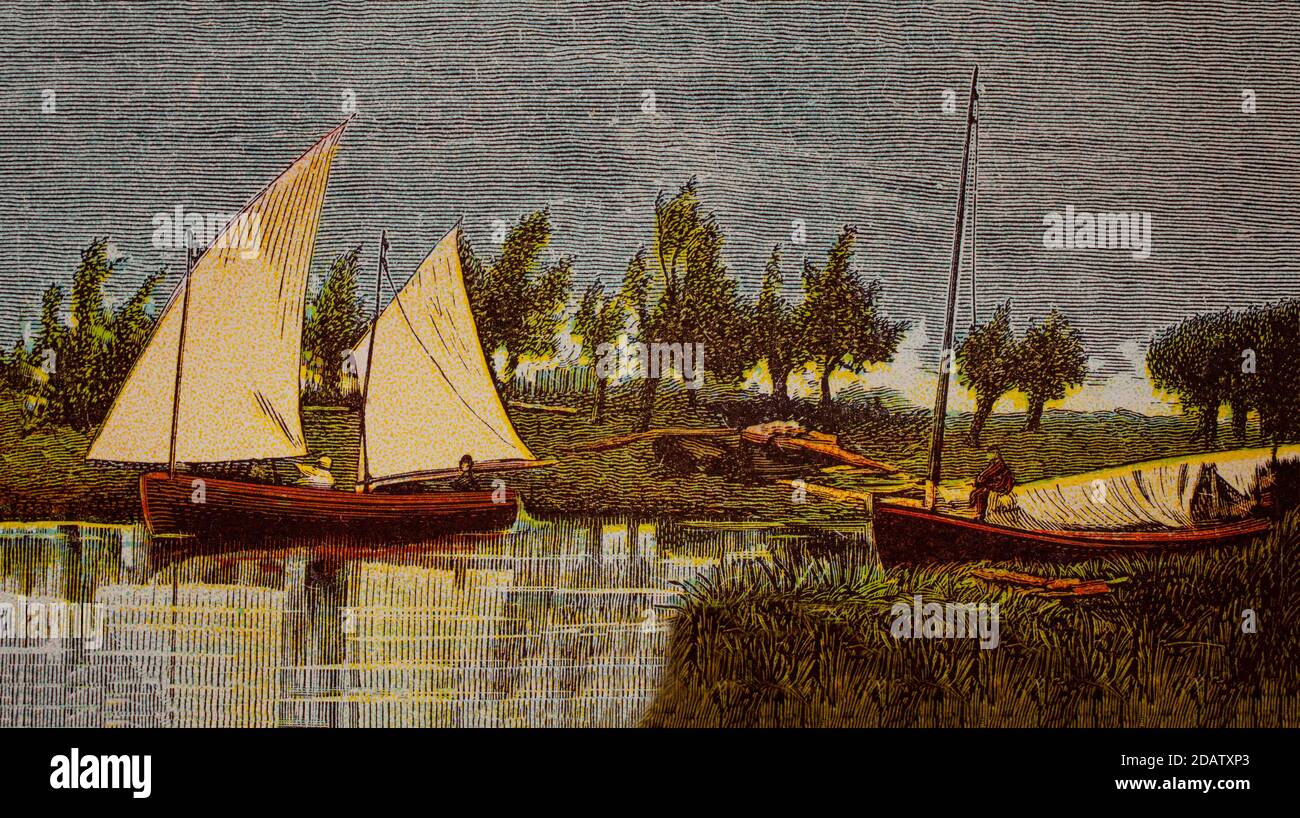 A Norfolk wherry used to carry passengers and small perishable cargoes ...