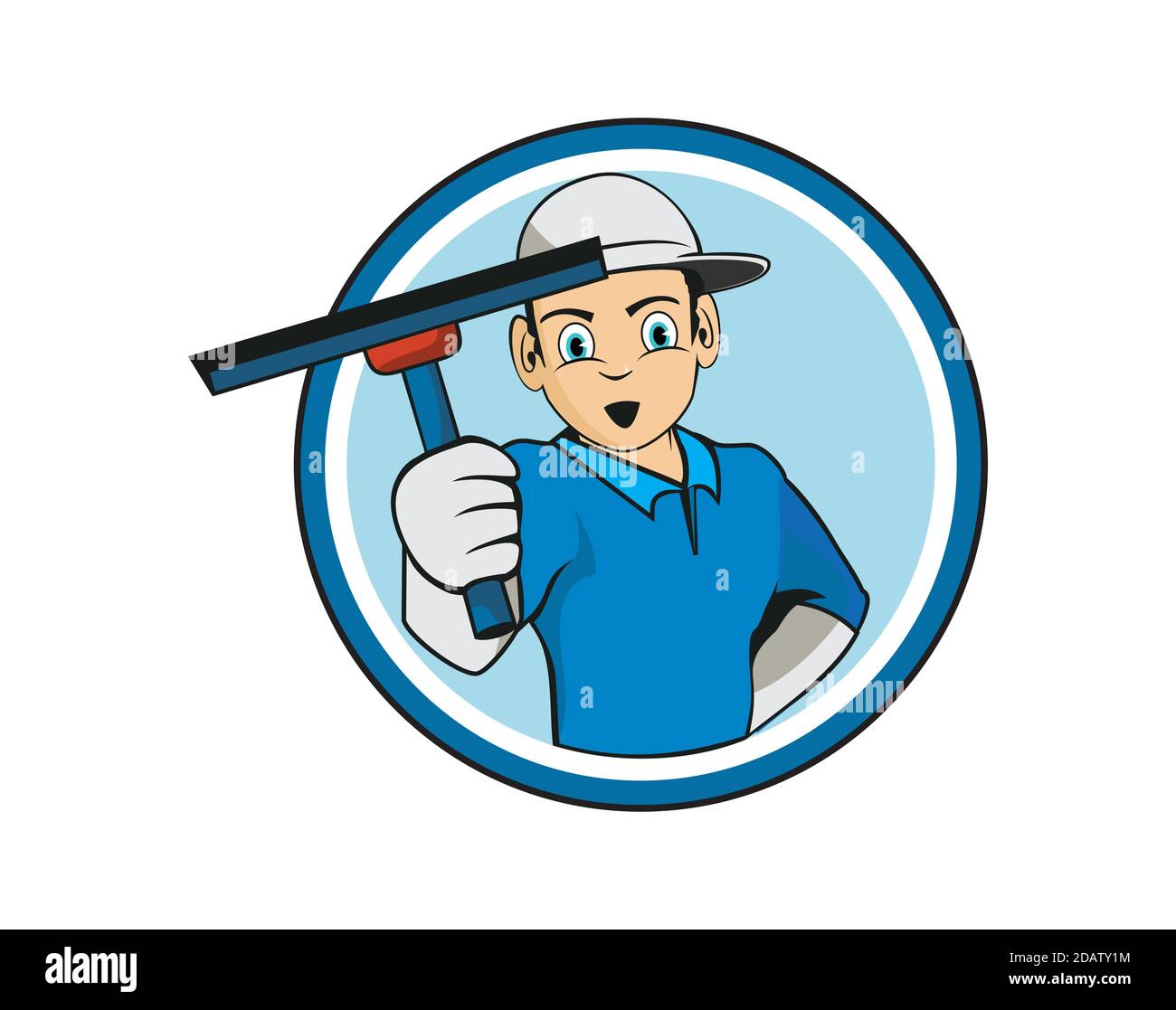 Cartoon character of cleaning service worker design illustration vector ...