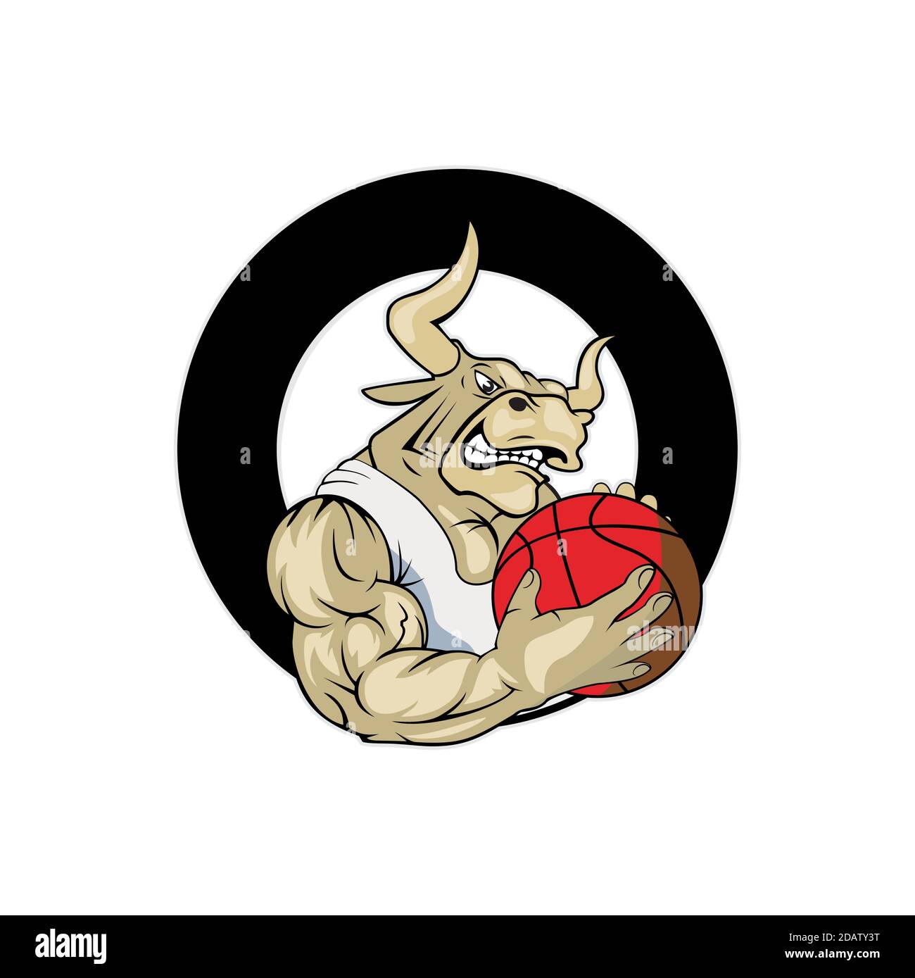 Cartoon character of bull basketball team logo illustration vector eps ...