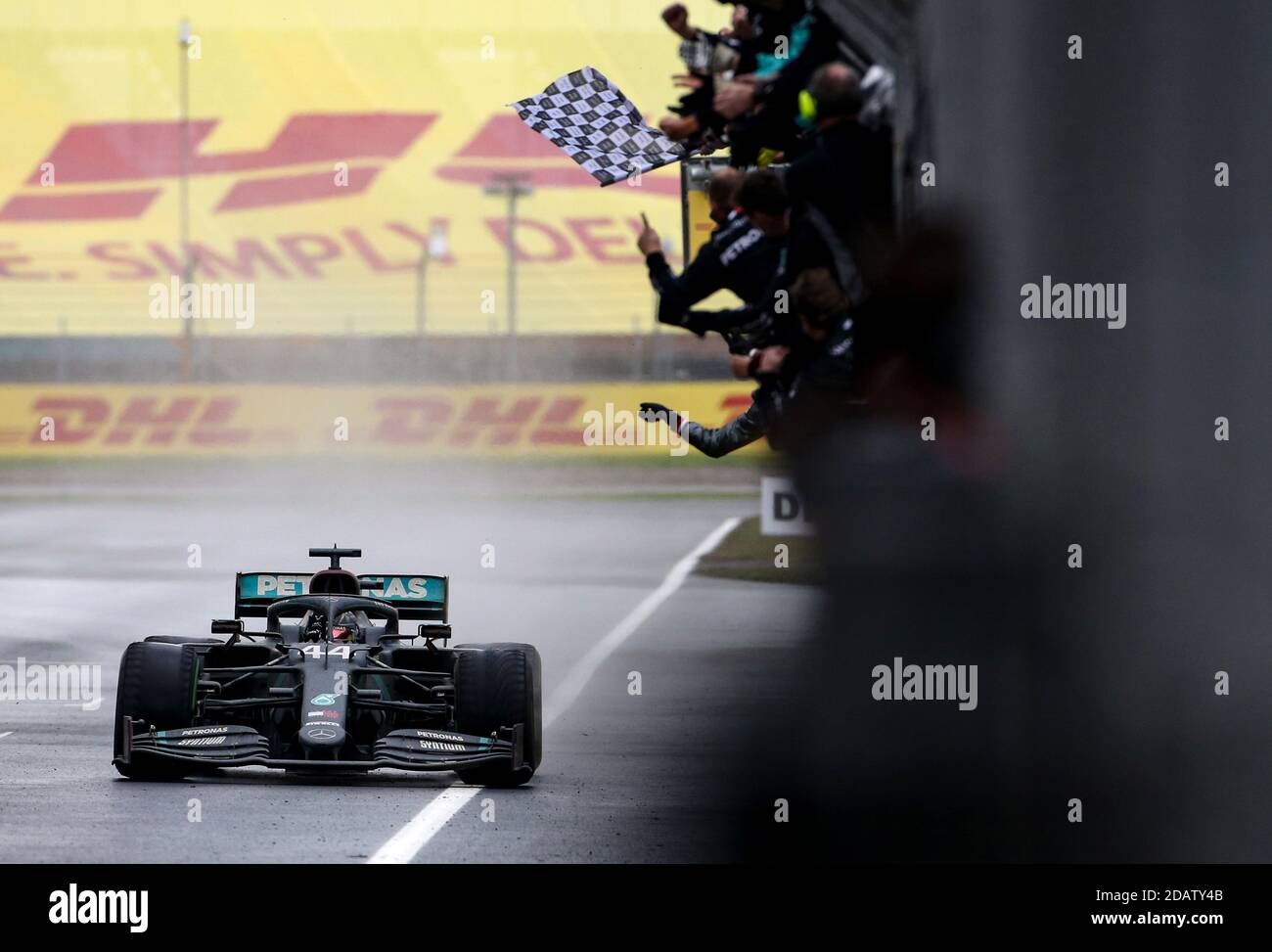 Mercedes AMG F1's Lewis Hamilton (GBR) crosses the finish line during ...