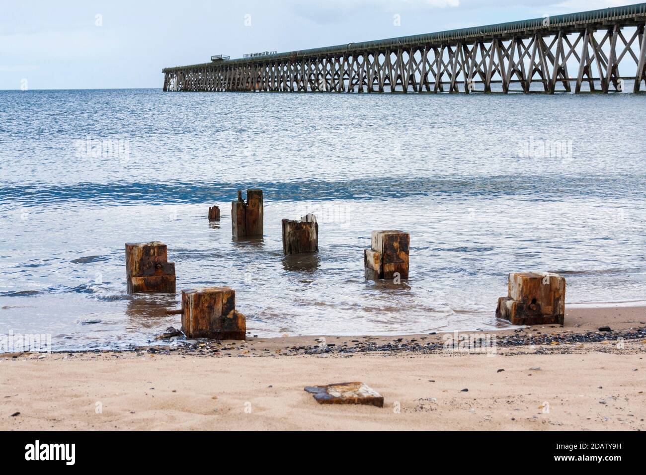 A view of Steetley Pier,Hartlepool on the north east coast of England ...