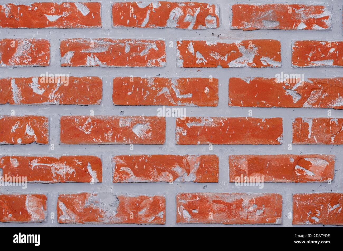 Bright red clay bricks wall flat background texture pattern Stock Photo ...