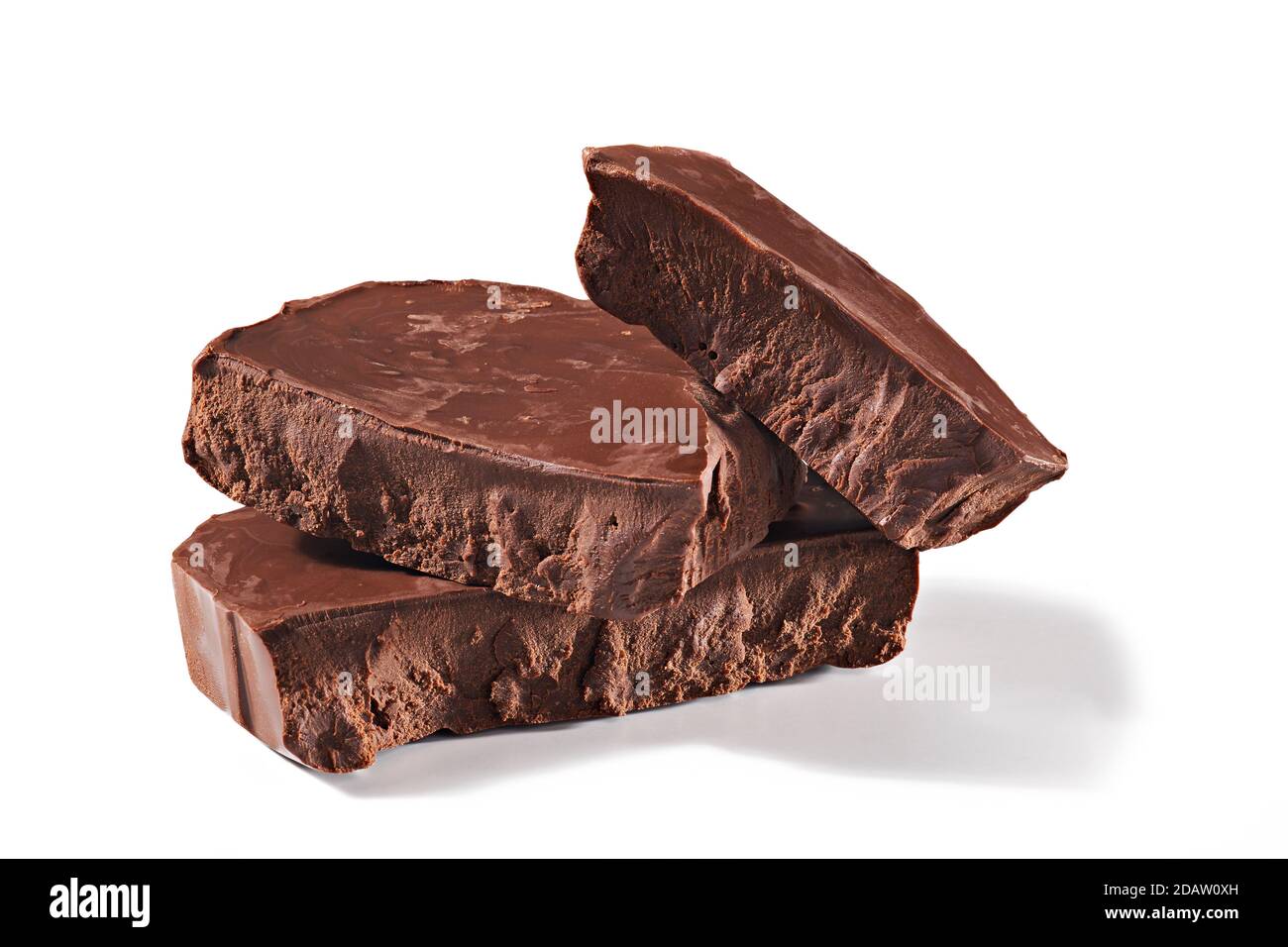 Big blocks of milk chocolate, on a white background, with shadows Stock ...