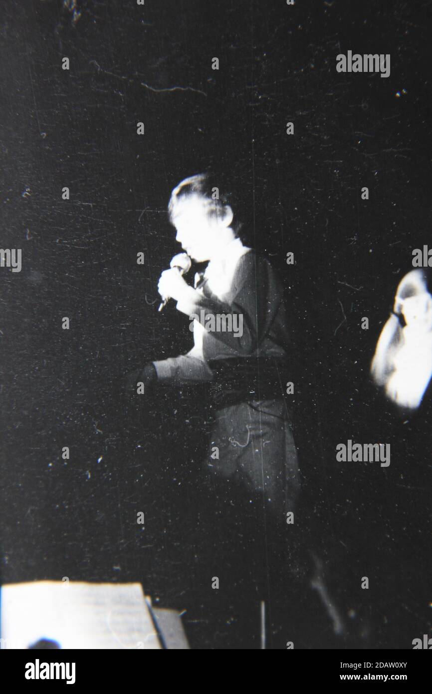 Fine 1970s vintage black and white photography of a live stage ...