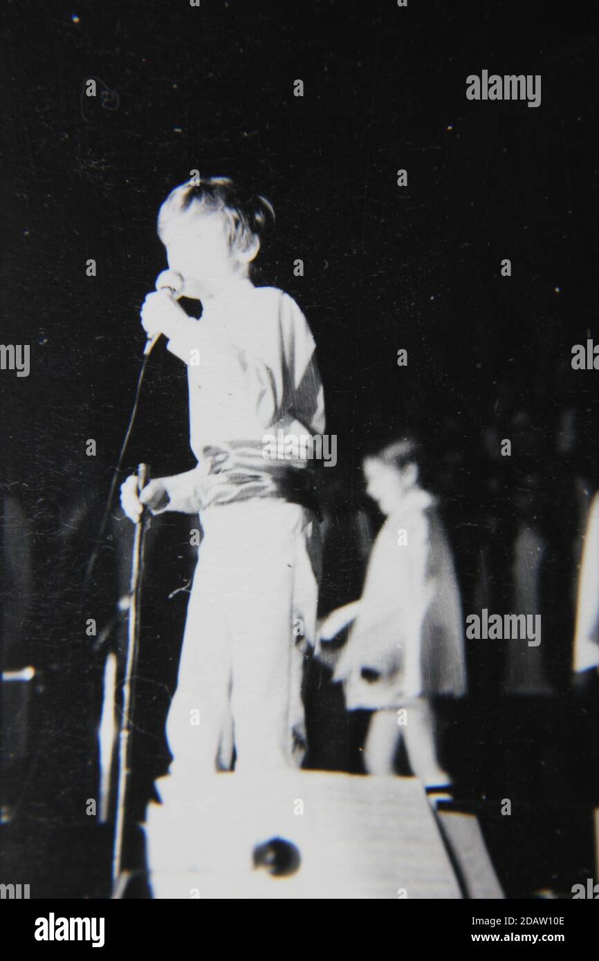 Fine 1970s vintage black and white photography of a live stage ...