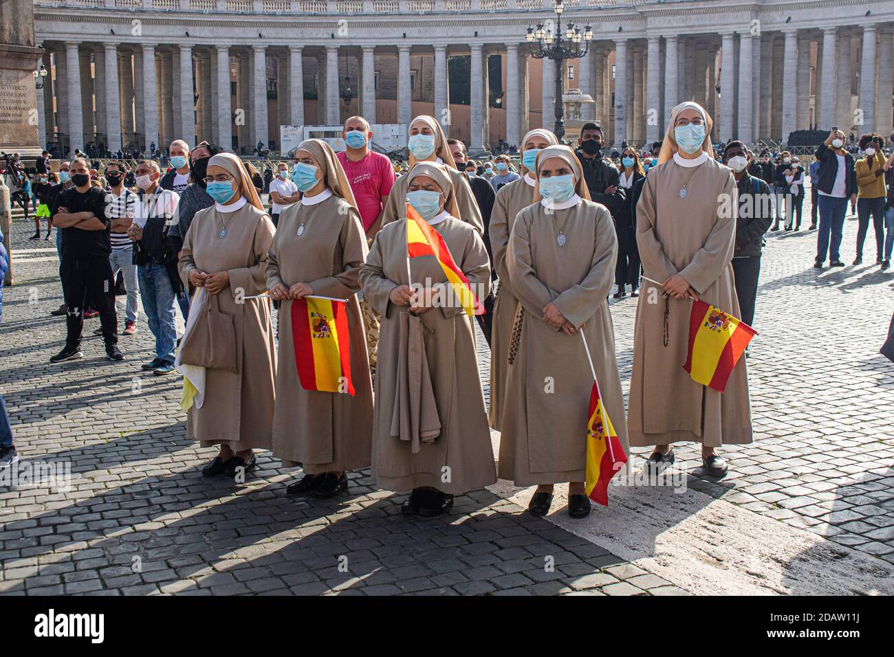 VATICAN ROME ITALY 15 November 2020. Spanish catholic nuns wearing ...