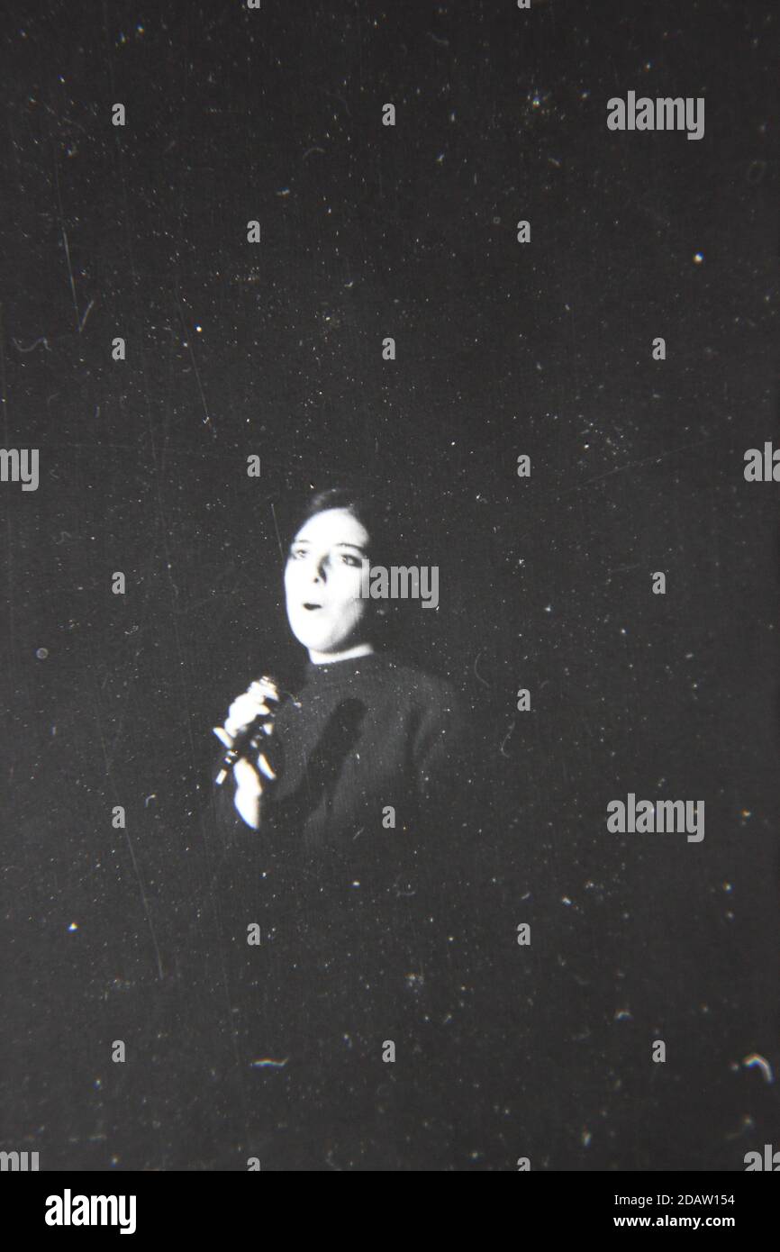 Fine 1970s vintage black and white photography of a live stage ...