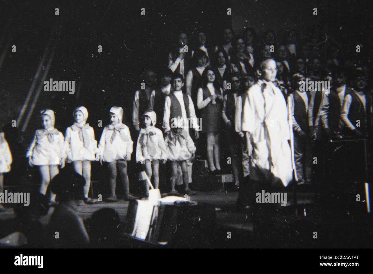 Fine 1970s vintage black and white photography of a live stage ...