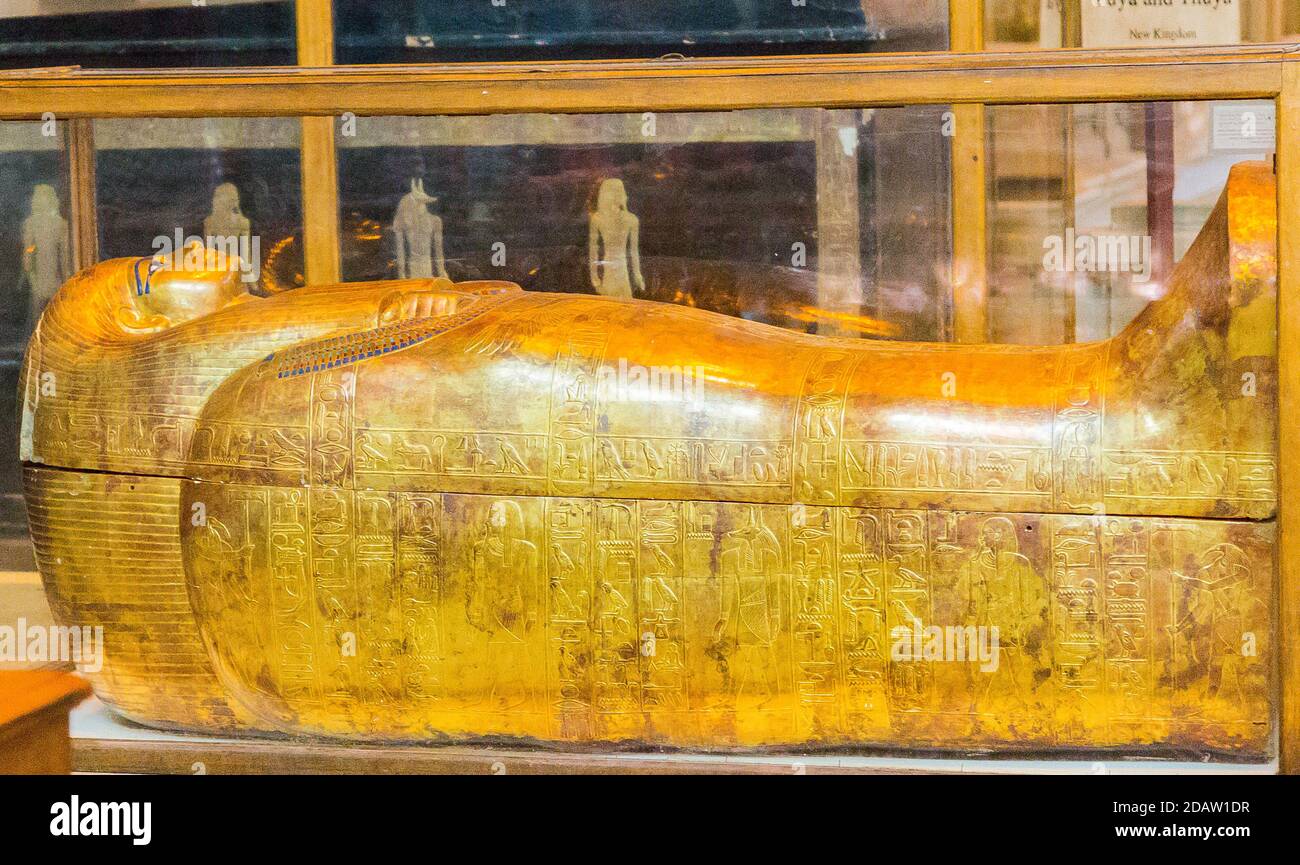 Egypt, Cairo, Egyptian Museum, from the tomb of Yuya and Thuya in Luxor ...