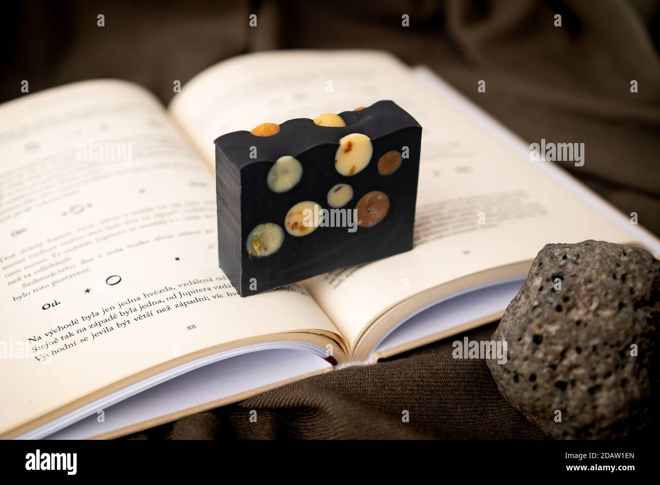 Fresh homemade natural soap inspired by space and planets Stock Photo ...