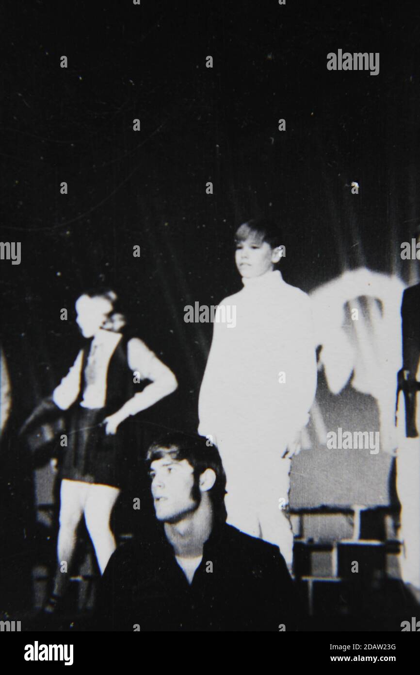 Fine 1970s vintage black and white photography of a live stage ...