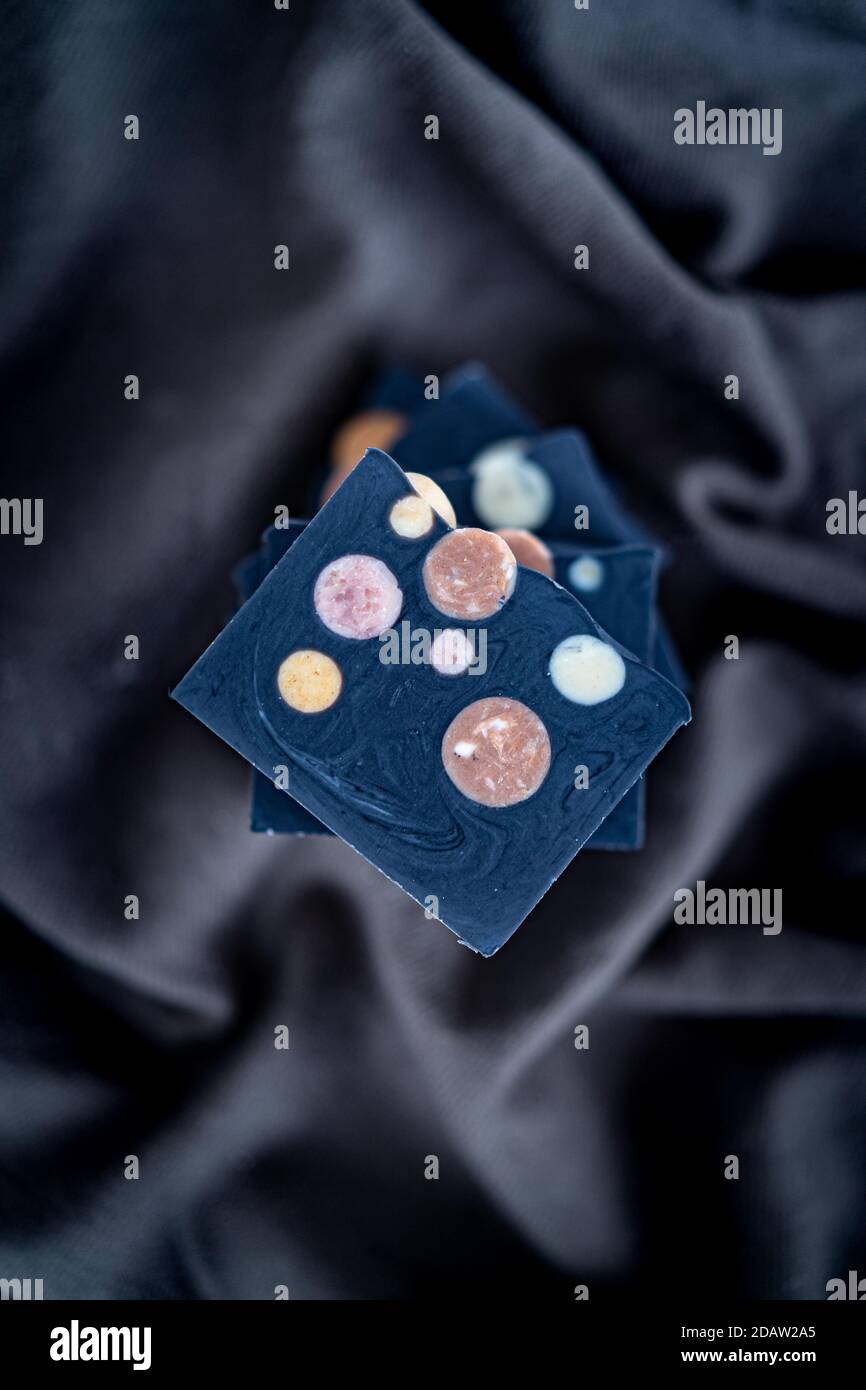 Fresh homemade natural soap inspired by space and planets Stock Photo ...