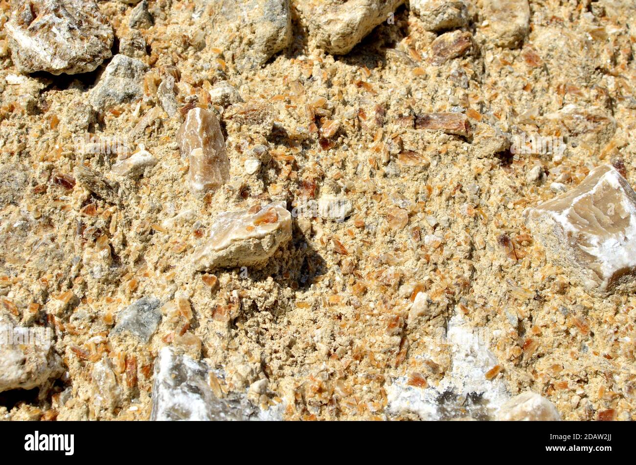 Natural gray gypsum stone. Close up image of stones with black and ...