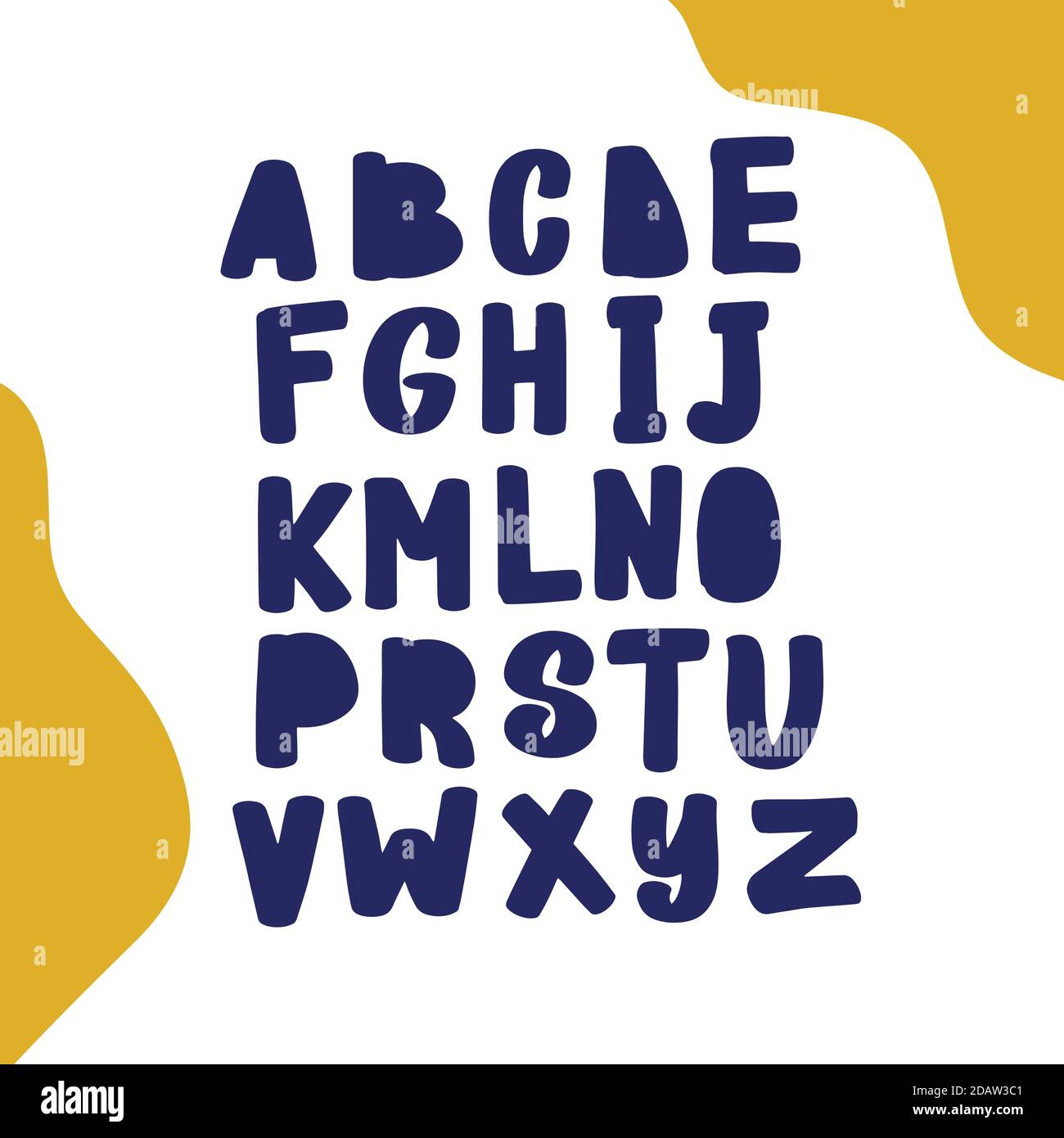 Latin alphabet in cartoon style. Characters in nordic style Stock ...