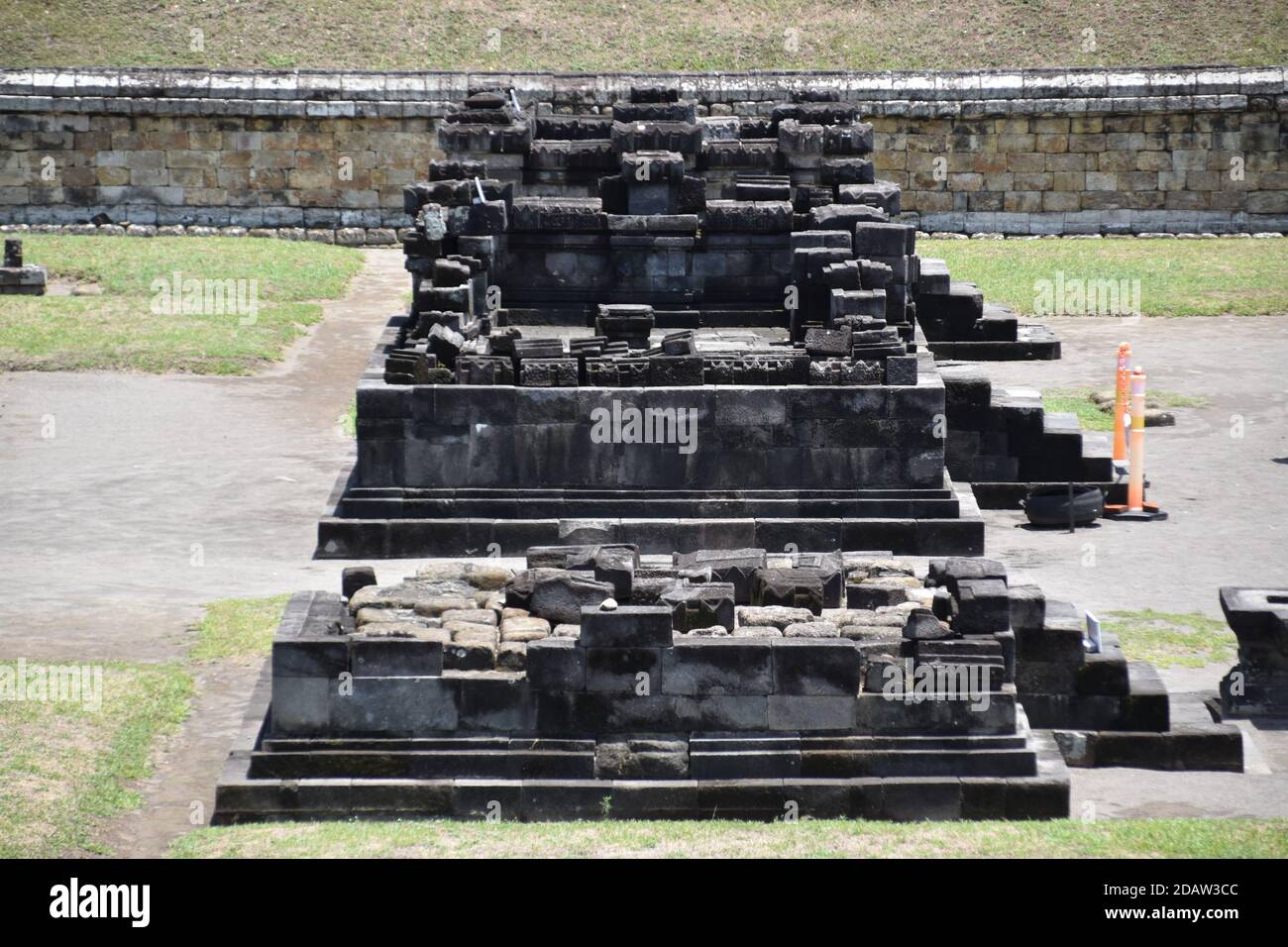 (top view) a row of small pervara or perwara temple in the Sambisari ...
