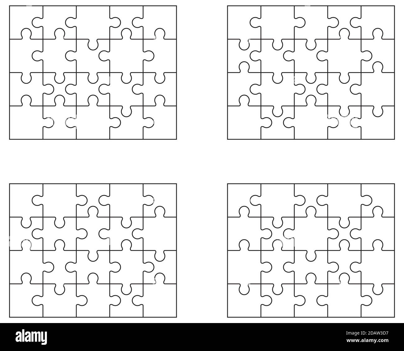 Separate pieces of colorful puzzle, seamless illustration Stock Photo ...