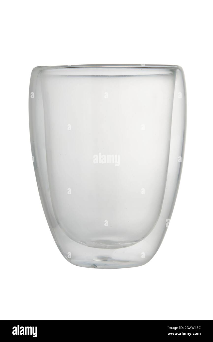 Empty tea glass isolated on white background Close up Stock Photo - Alamy