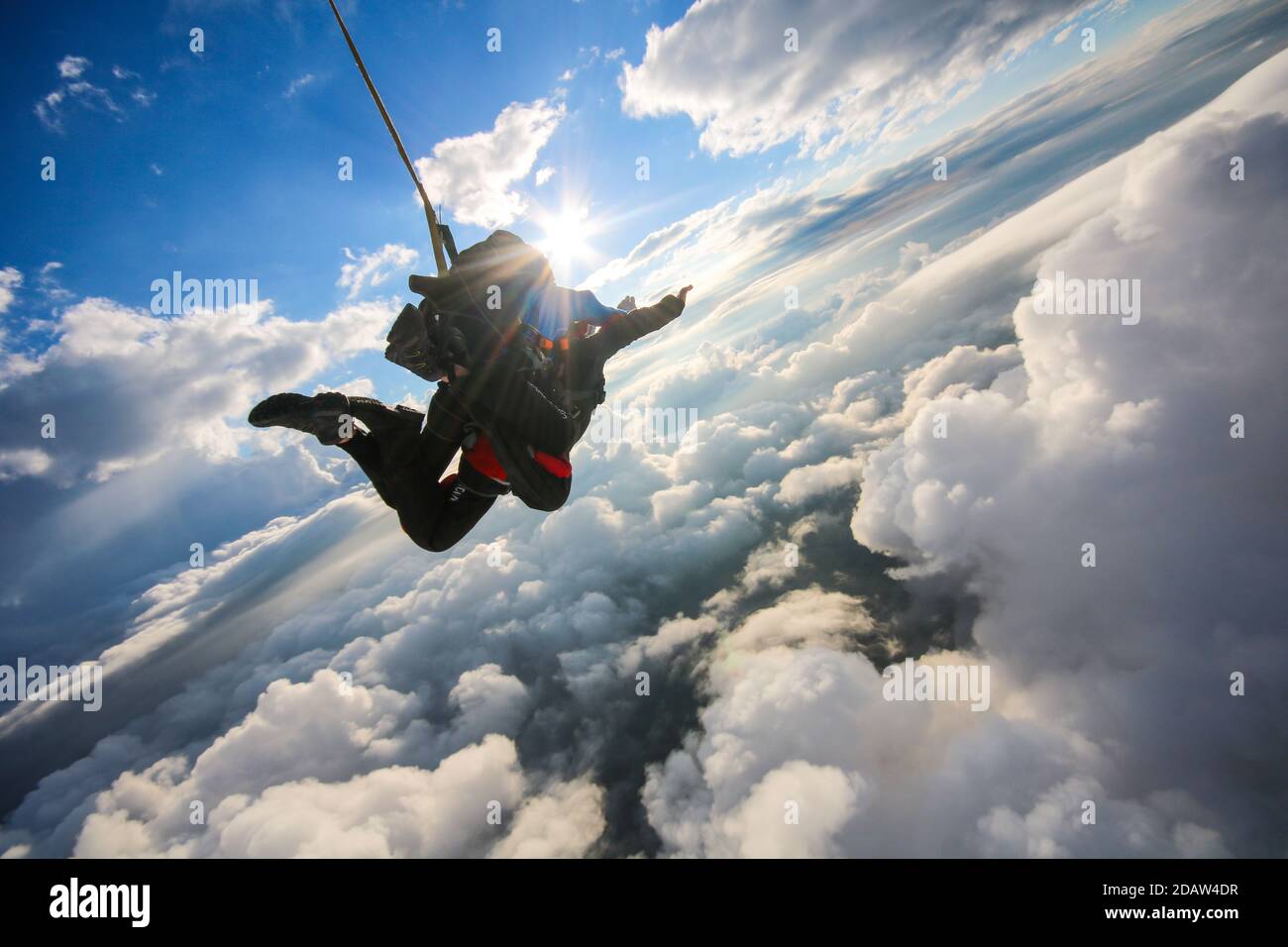 Jump with parachute Stock Photo - Alamy