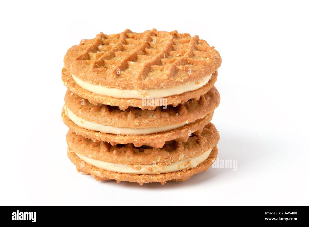 Stack of peanut butter cream cookies isolated on white Stock Photo - Alamy