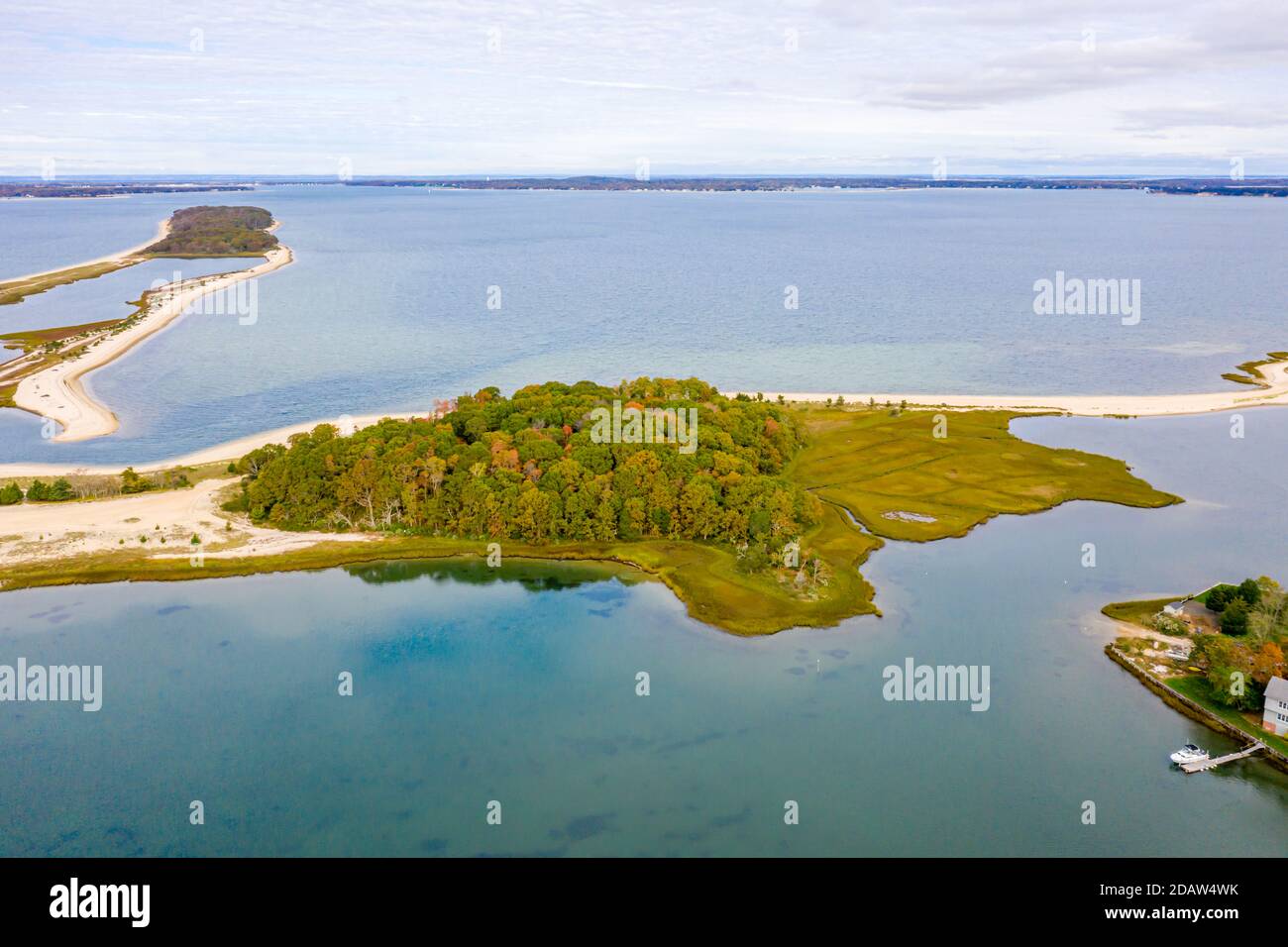 Aerial view of Clam Island, Clam Island County Nature Preserve, Sag ...