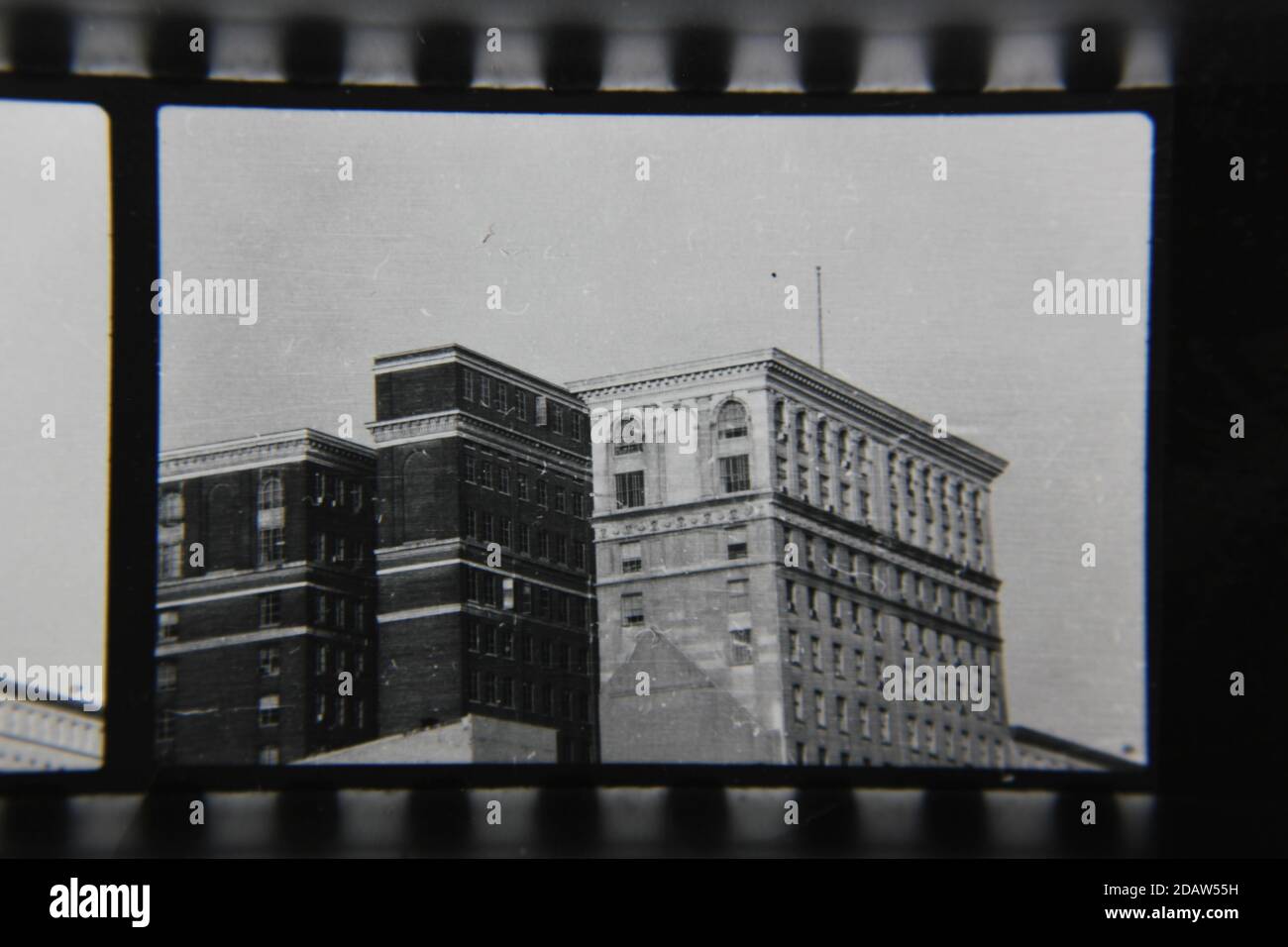 Fine 1970s vintage black and white photography of downtown skyscraper ...