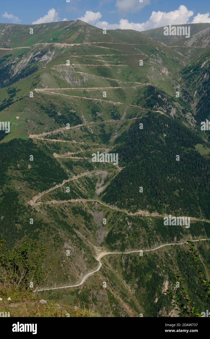 View of the dramatic landscape of the Pontic mountains in the Black Sea ...