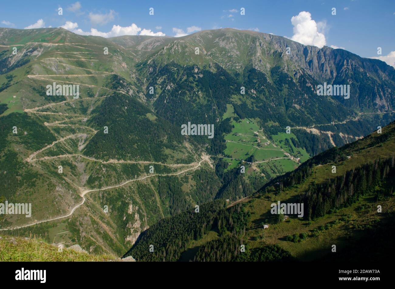 View of the dramatic landscape of the Pontic mountains in the Black Sea ...