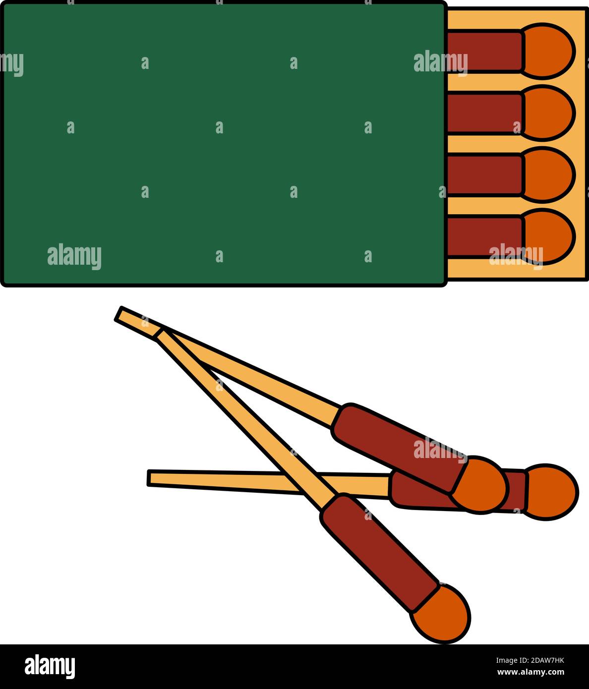 Icon Of Match Box. Editable Outline With Color Fill Design. Vector ...