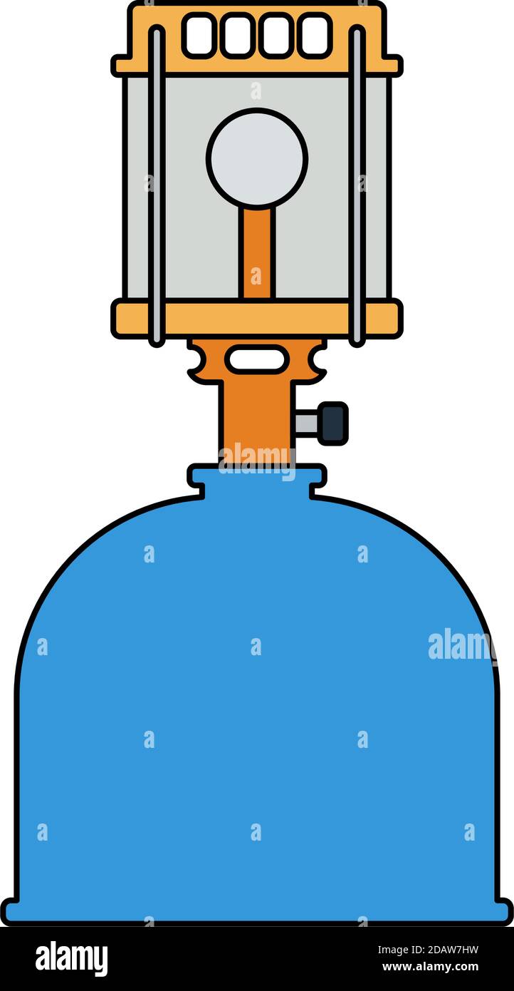Icon Of Camping Gas Burner Lamp. Editable Outline With Color Fill ...