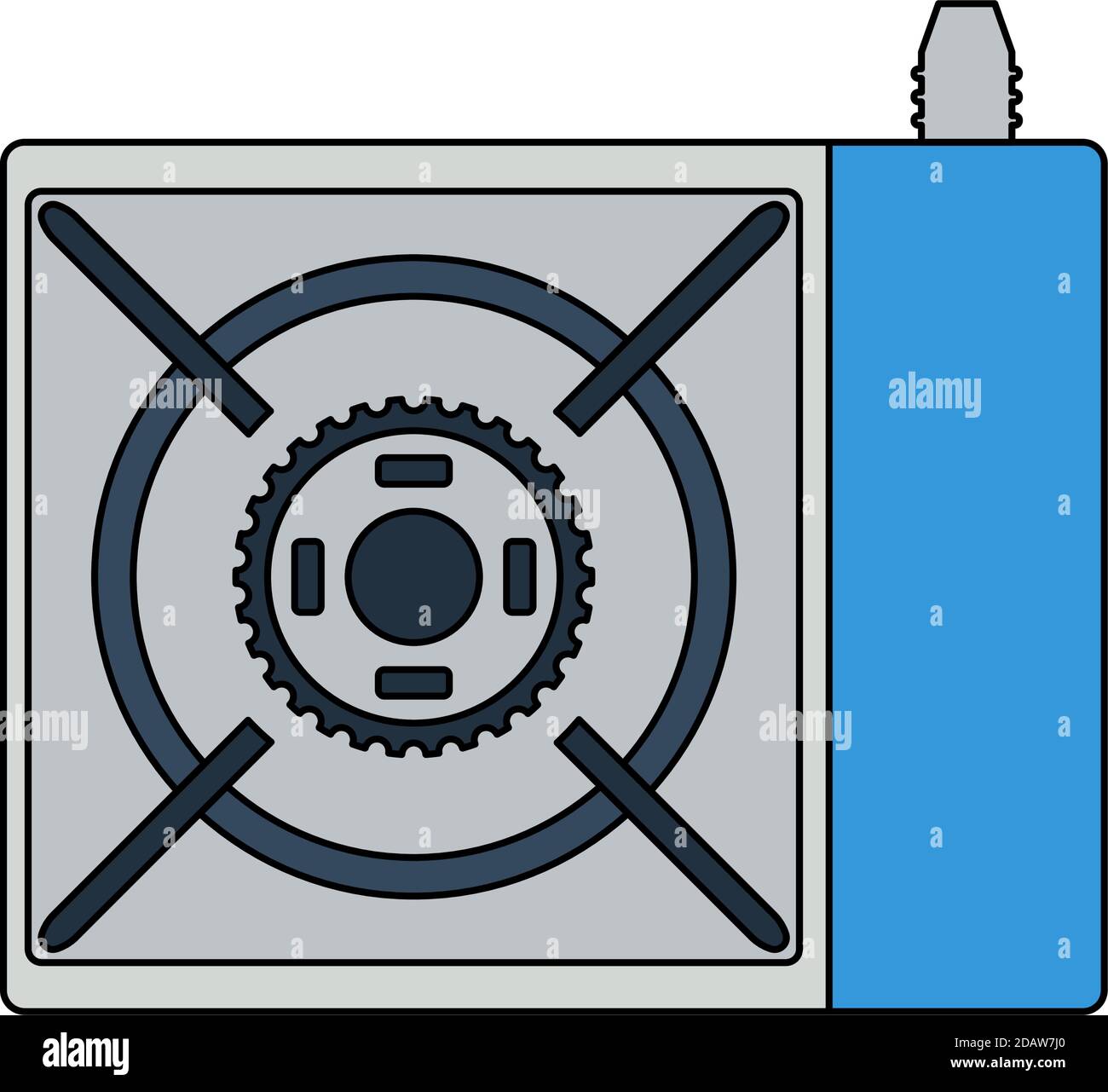 Icon Of Camping Gas Burner Stove. Editable Outline With Color Fill ...