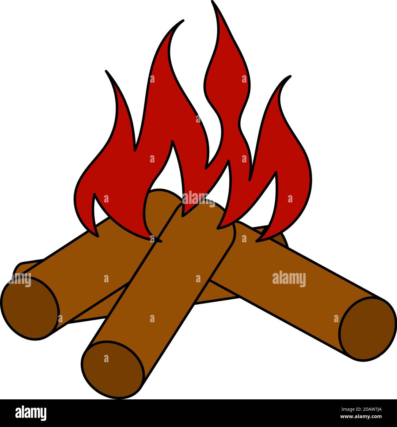 Icon Of Camping Fire. Editable Outline With Color Fill Design. Vector ...