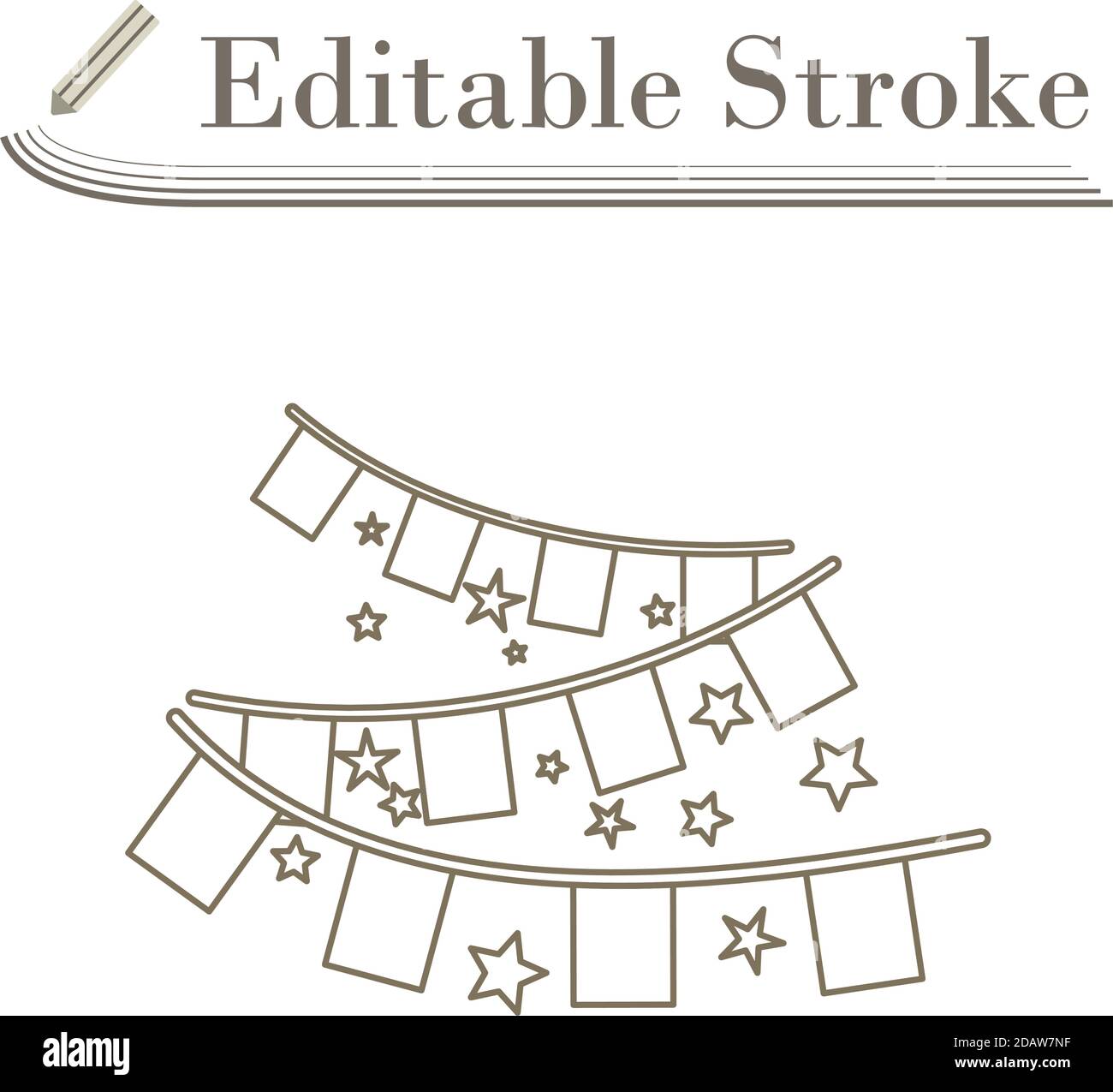 Party Garland Icon. Editable Stroke Simple Design. Vector Illustration ...