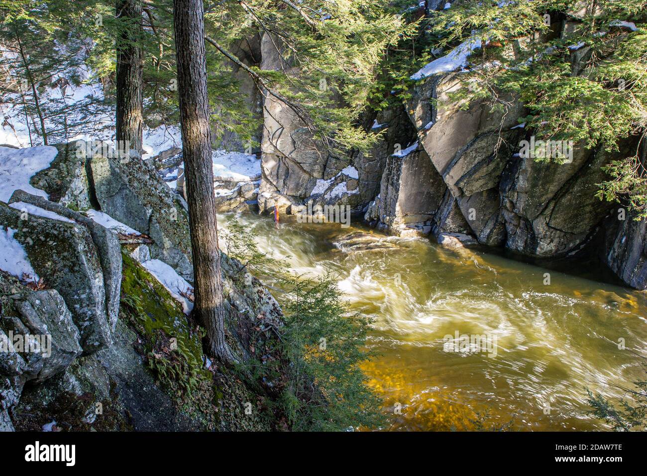The Westfield River runs through the Chesterfield Gorge on a cold ...