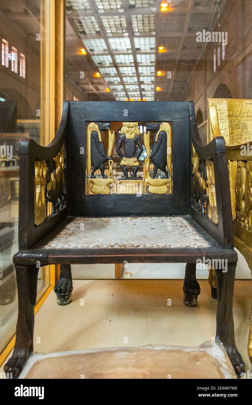 Egypt, Cairo, Egyptian Museum, from the tomb of Yuya and Thuya in Luxor ...