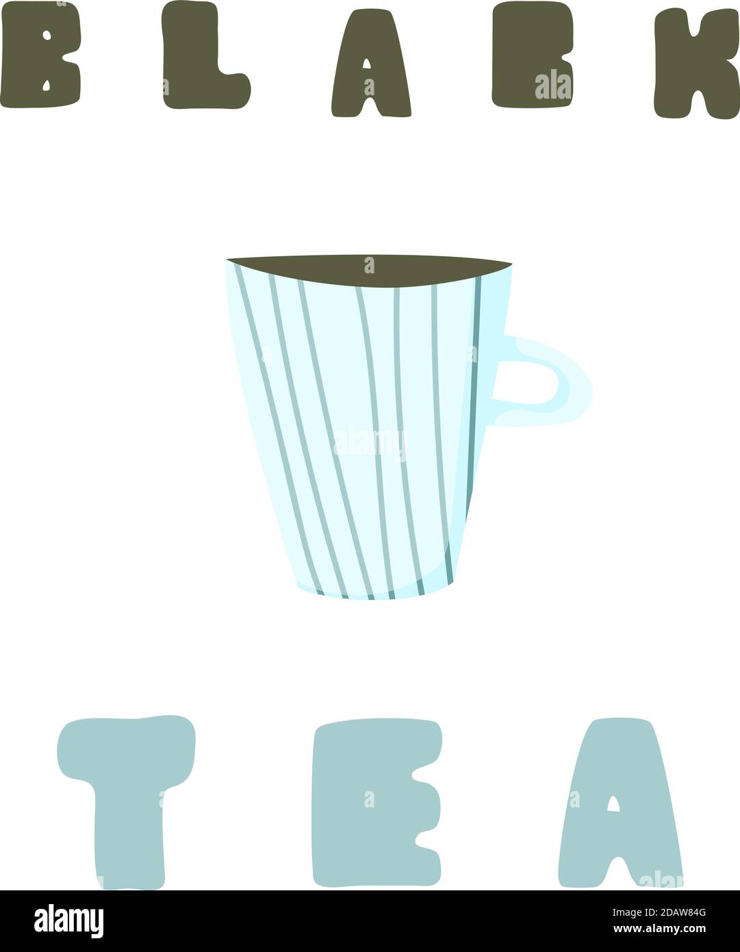 Cute blue cup illustration Stock Vector Images - Alamy