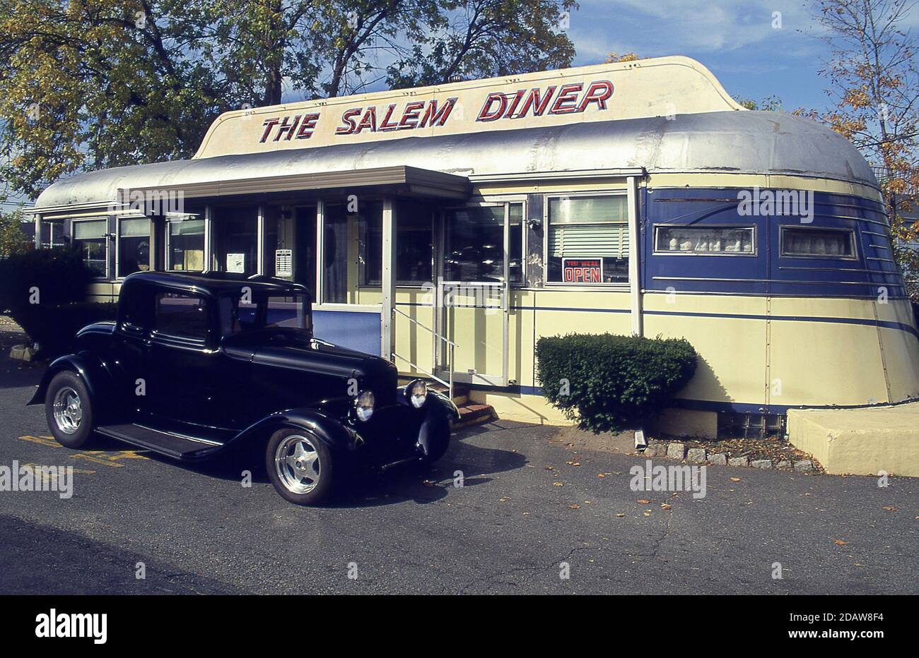 1932 Ford Model B Hotrod. Outside a diner in Salem Massachusetts USA ...