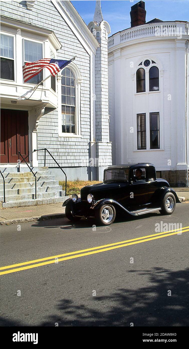 1932 Ford Model B Hotrod. Driving in Salem Massachusetts USA Stock ...