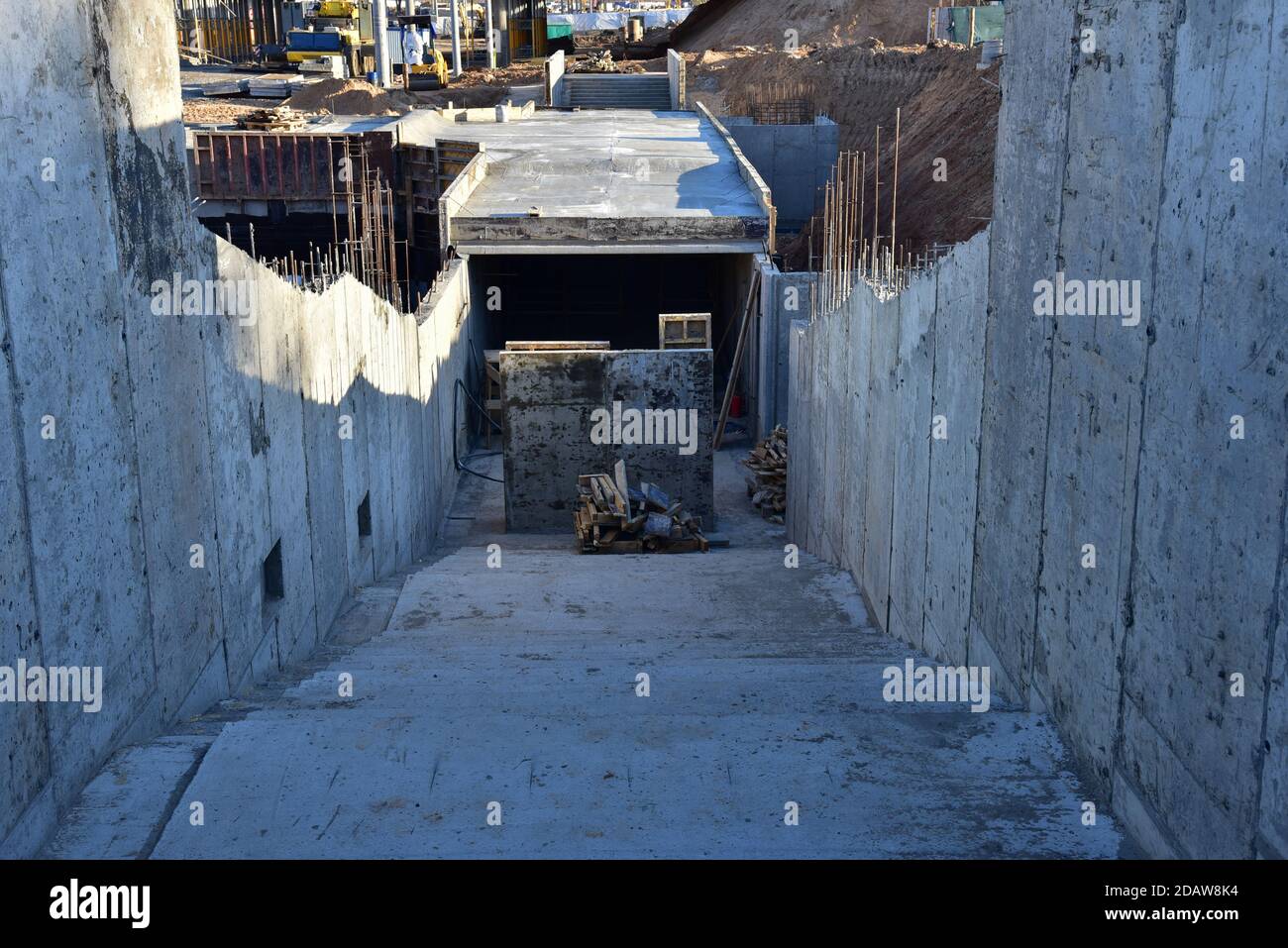 Сonstruction of an underground pedestrian crossing at the intersection ...