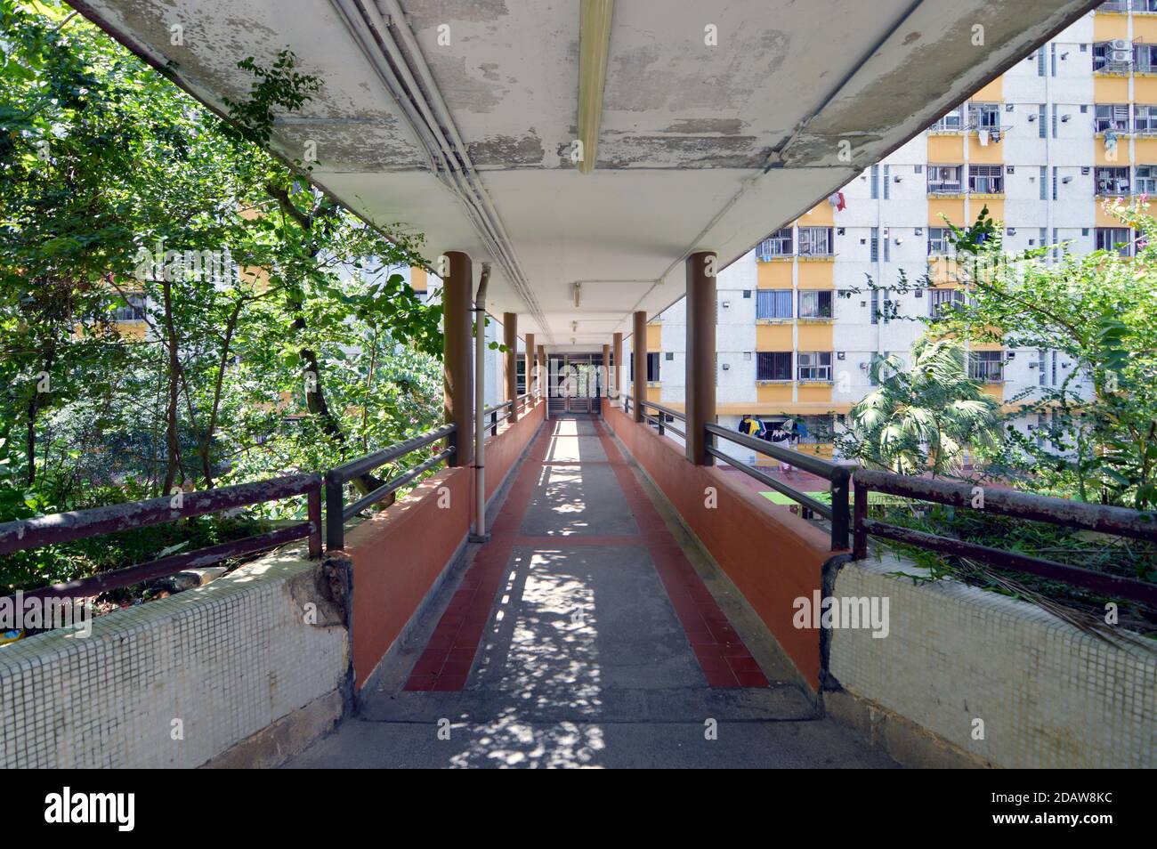 Bridge between podium rooftop garden and housing block, Shek Lei Estate ...