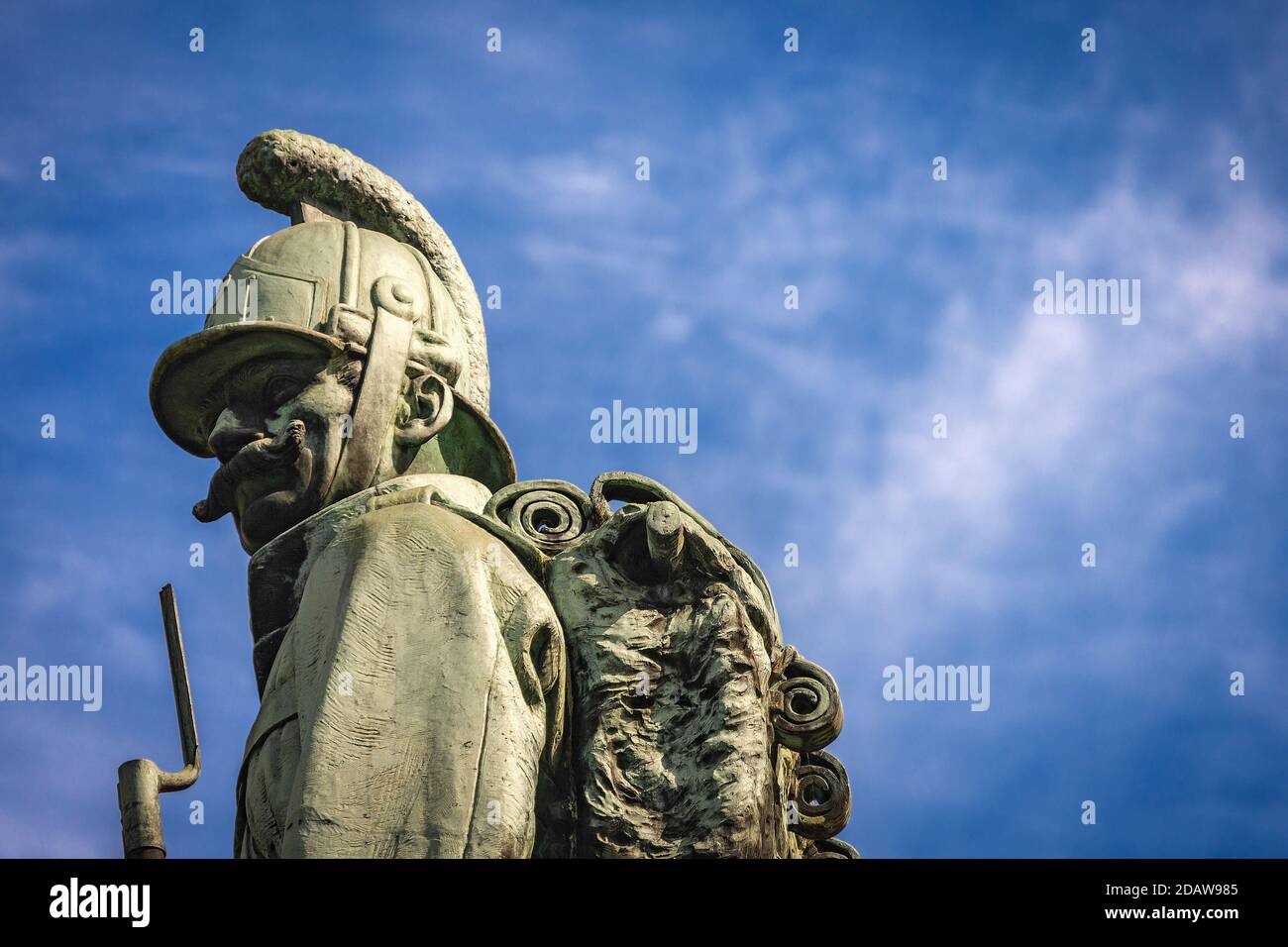 Habsburg monument of the Napoleonic Wars with an Austrian soldier (1809 ...