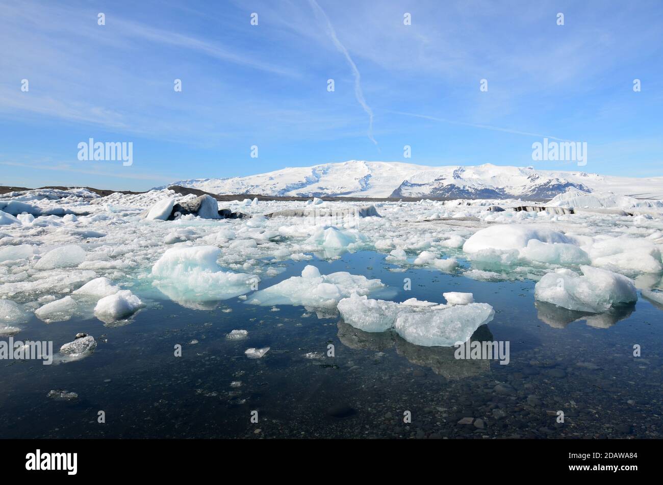 Scenic ice field in a glacial lagoon in Iceland Stock Photo - Alamy
