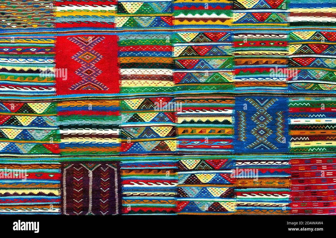 Texture of berber traditional wool carpet with geometric pattern ...