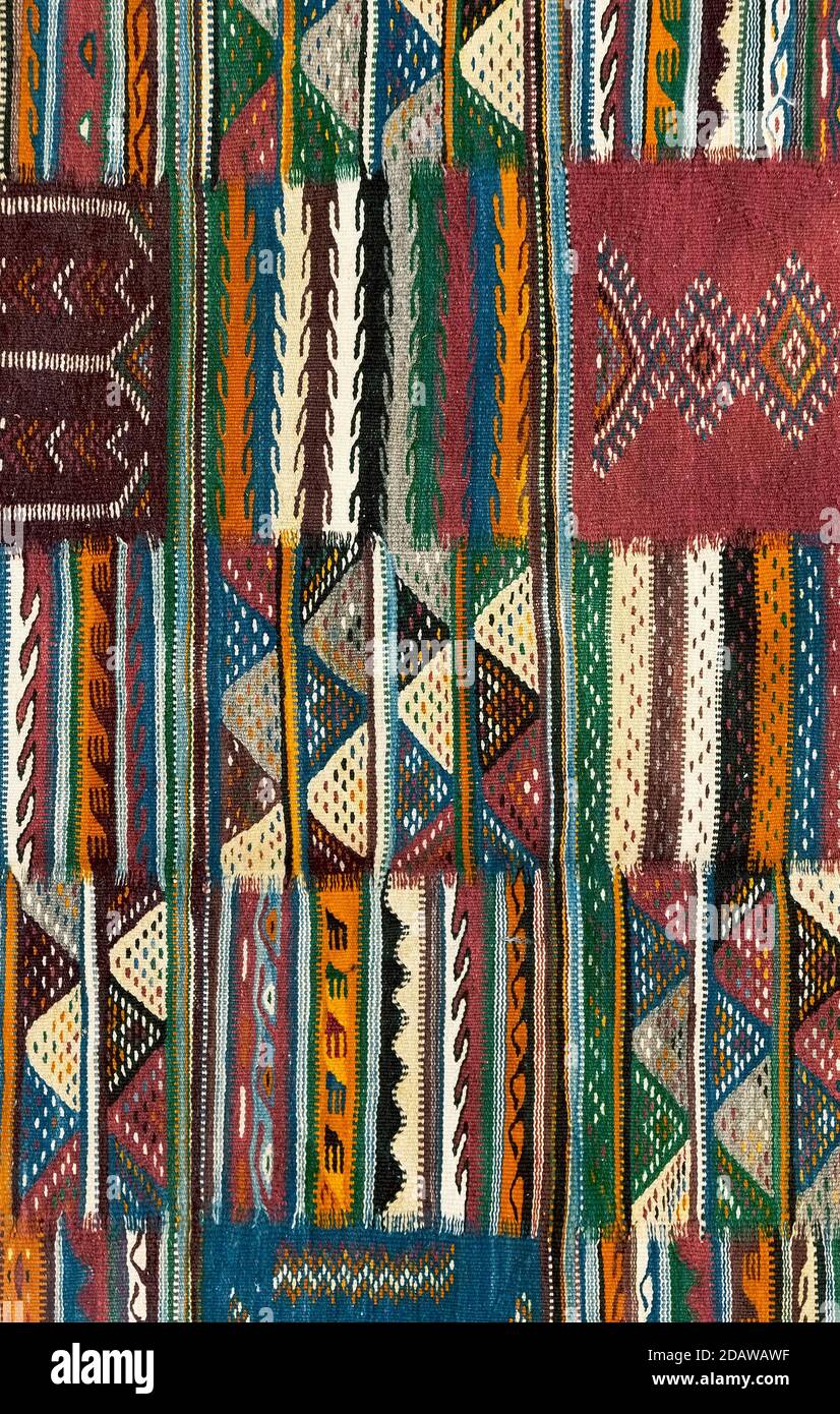 Texture of berber traditional wool carpet with geometric pattern ...