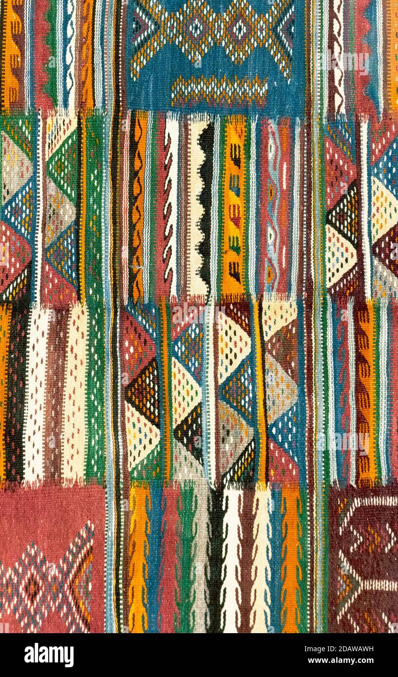 Texture of berber traditional wool carpet with geometric pattern ...