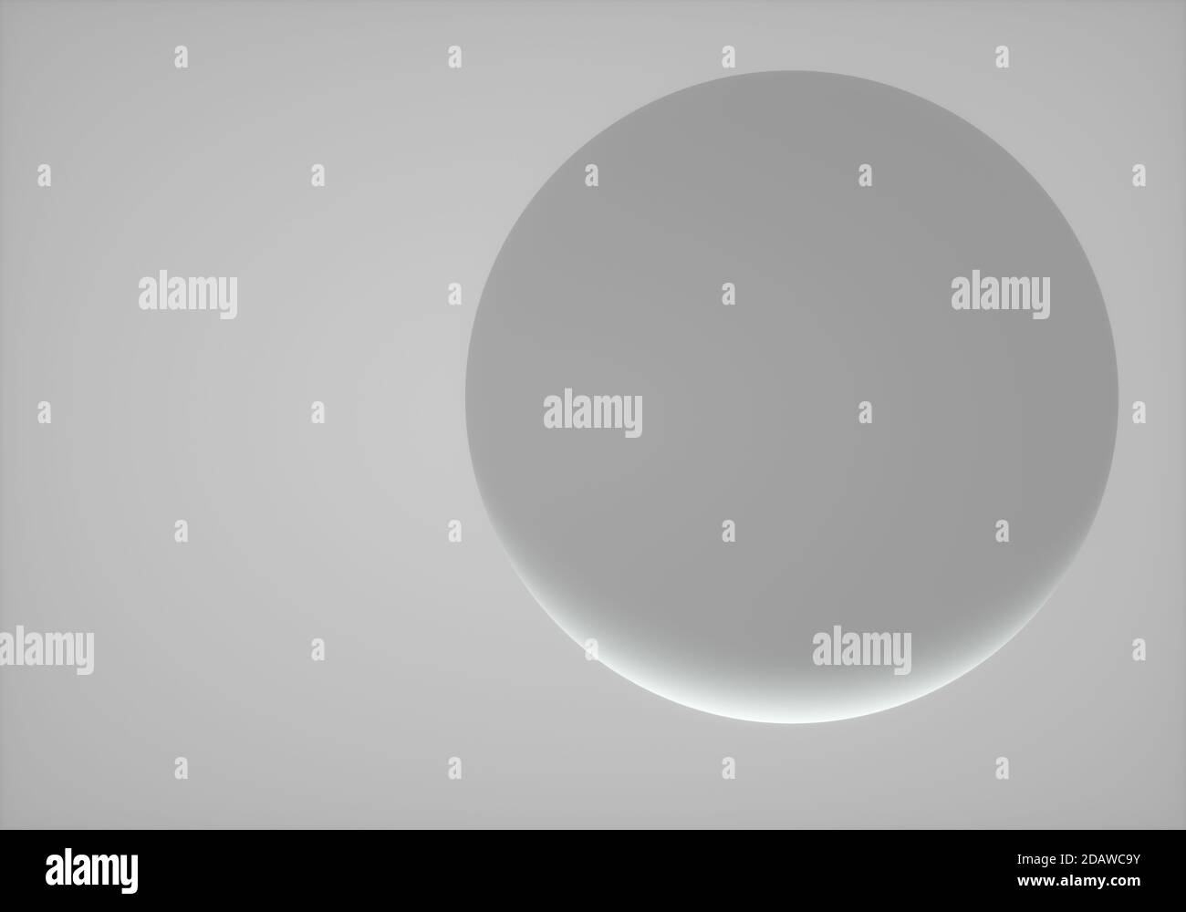 3d rendering illustration of a white circular sphere on white ...